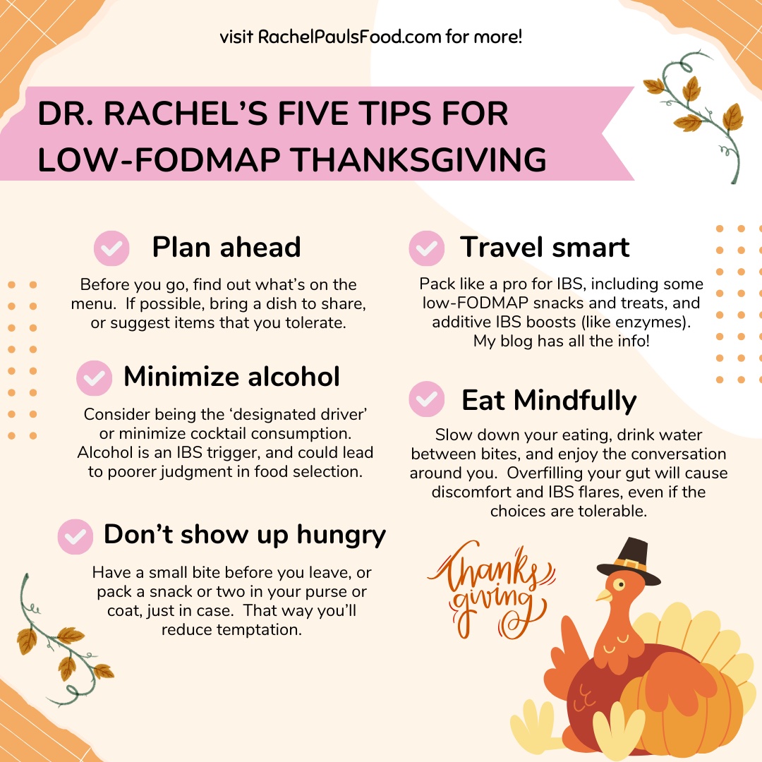 Dr. Rachel's Five Tips and Tricks for a Low-FODMAP Thanksgiving; Free ...