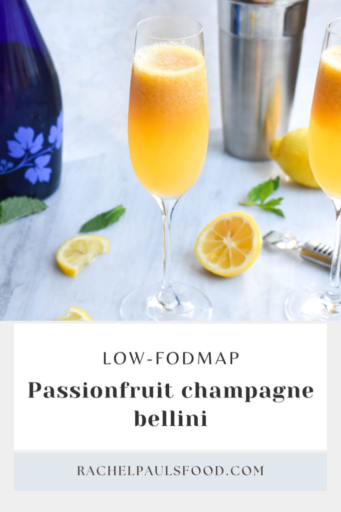 Low-FODMAP Passionfruit Champagne Bellini; Gluten-free, Vegan | Dr ...
