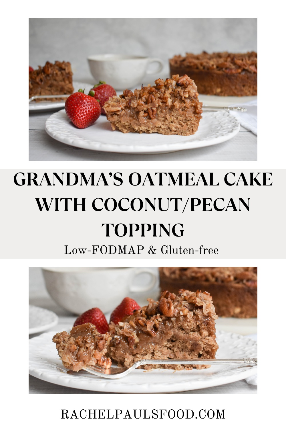 Grandma's Easy Oatmeal Cake with Coconut Pecan Frosting; Low-FODMAP ...