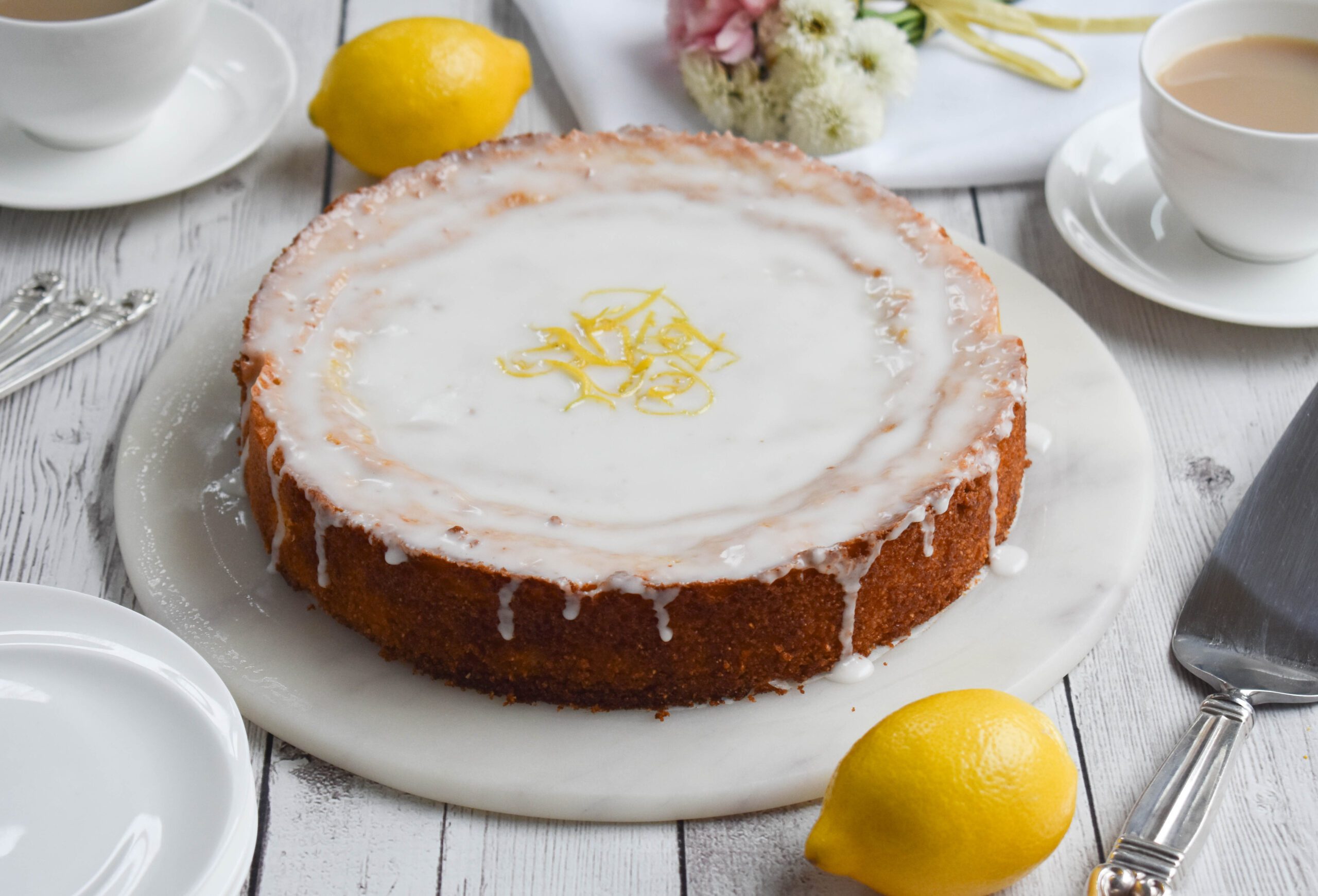 Easy Lemon Cornmeal Cake; Low-FODMAP, Gluten-free | Dr. Rachel Pauls