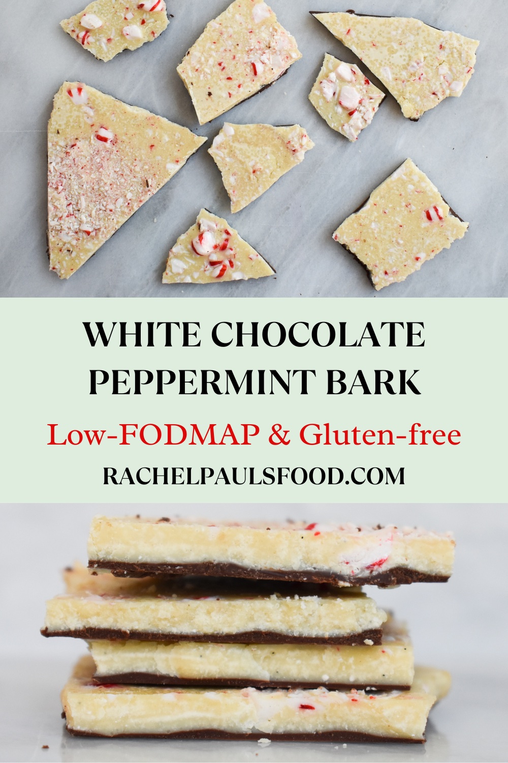 Low-FODMAP White Chocolate Peppermint Bark; Gluten-free, Vegan | Dr ...