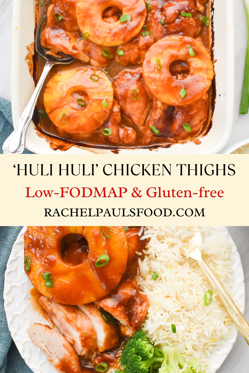 Low-FODMAP & Gluten-free Baked Huli Huli Chicken Thighs | Dr. Rachel Pauls