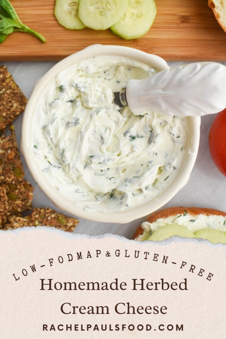 Homemade Herbed Cream Cheese; Low-FODMAP & Gluten-free | Dr. Rachel Pauls