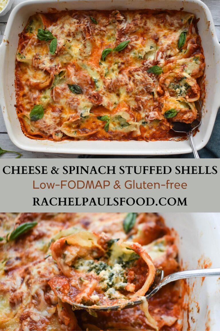 Low-FODMAP & Gluten-free Cheese & Spinach Stuffed Shells | Dr. Rachel Pauls