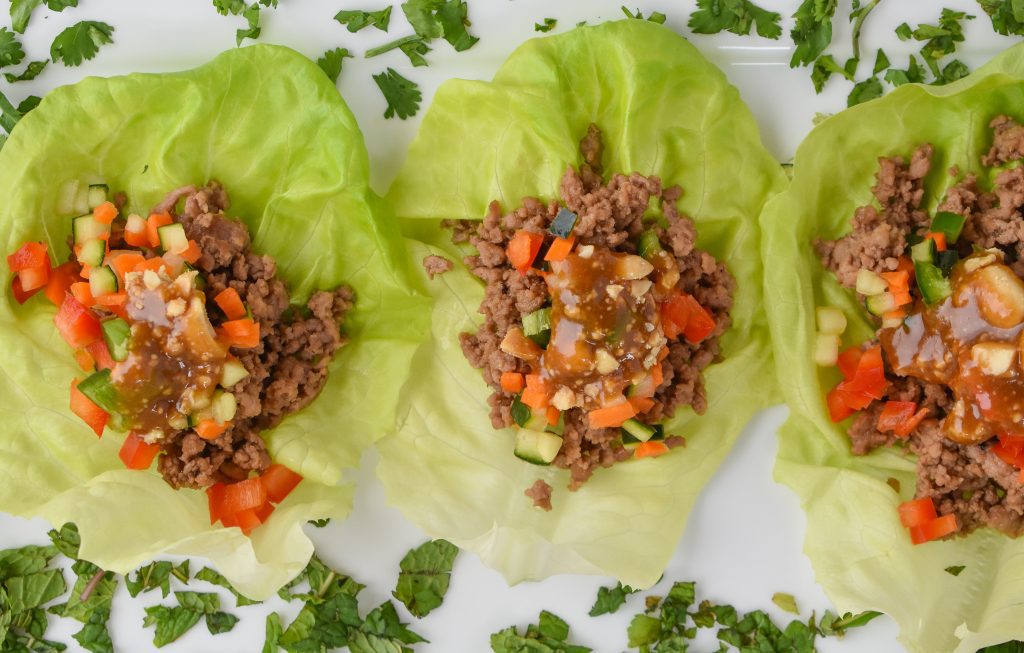 Low-FODMAP Asian Lettuce Wraps; Gluten-free, Dairy-free | Dr. Rachel Pauls